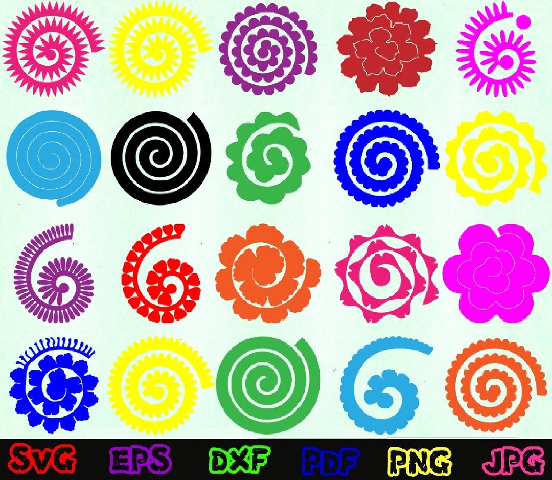 Rolled Flower Svg - Rolled Flower Cut Files - Paper Flower Svg - Rolled ...