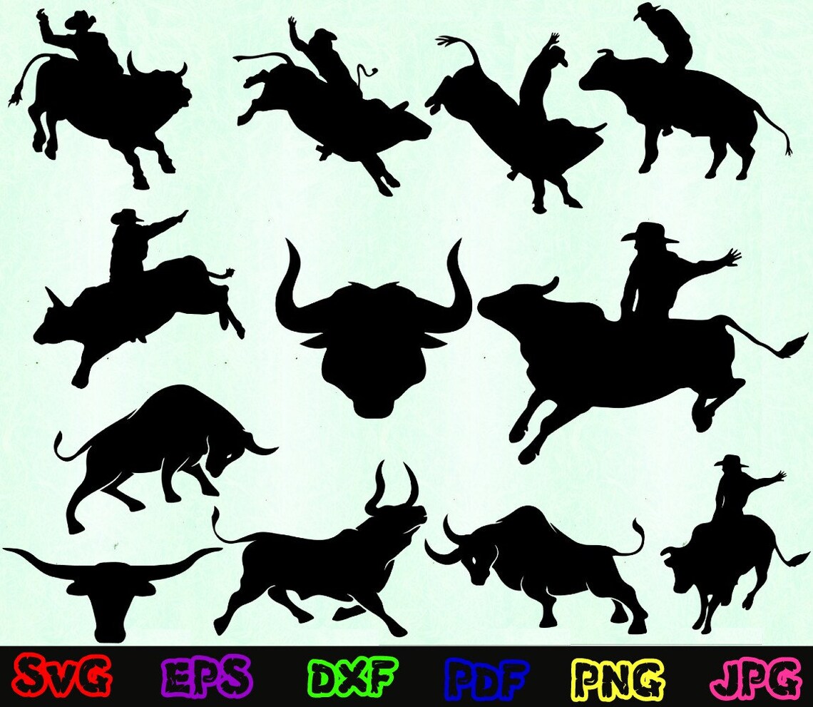 Rodeo Bull Rider Svg Bull Svg Rodeo Svg Rider Svg | Etsy