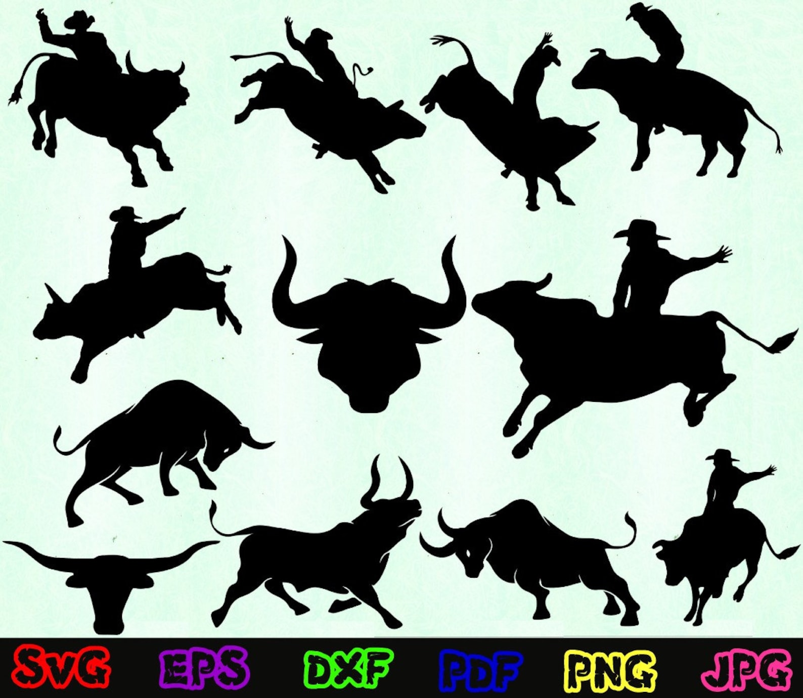Rodeo Bull Rider Svg Bull Svg Rodeo Svg Rider Svg | Etsy
