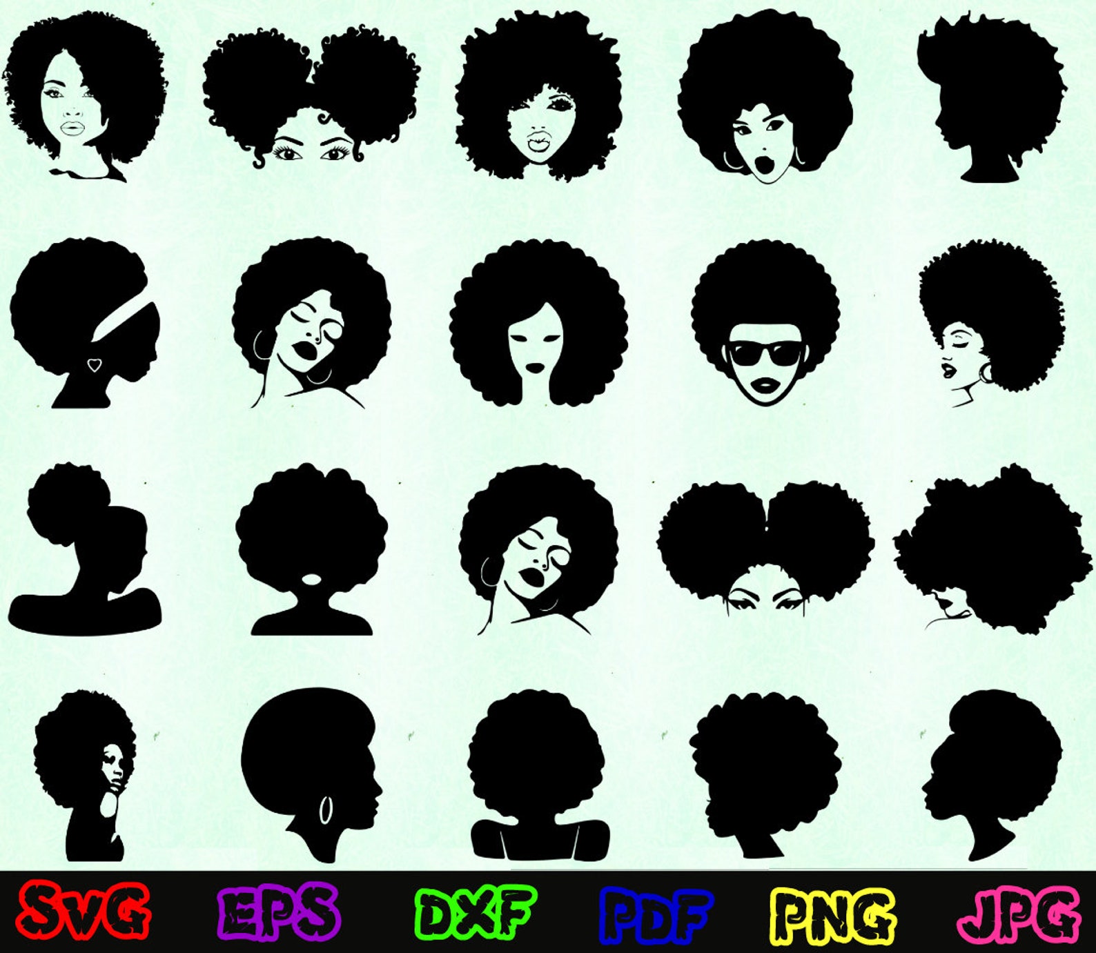 Afro Woman Svg - Afro Svg - Afro Girl Svg - Afro Queen Svg - Afro Lady ...