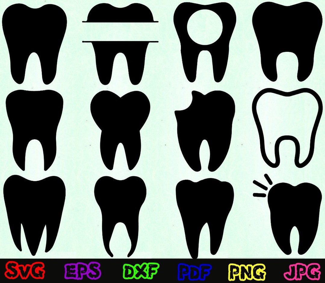 Tooth Svg - Dental Svg - Dentist Svg - Tooth Silhouette - Tooth Cut ...