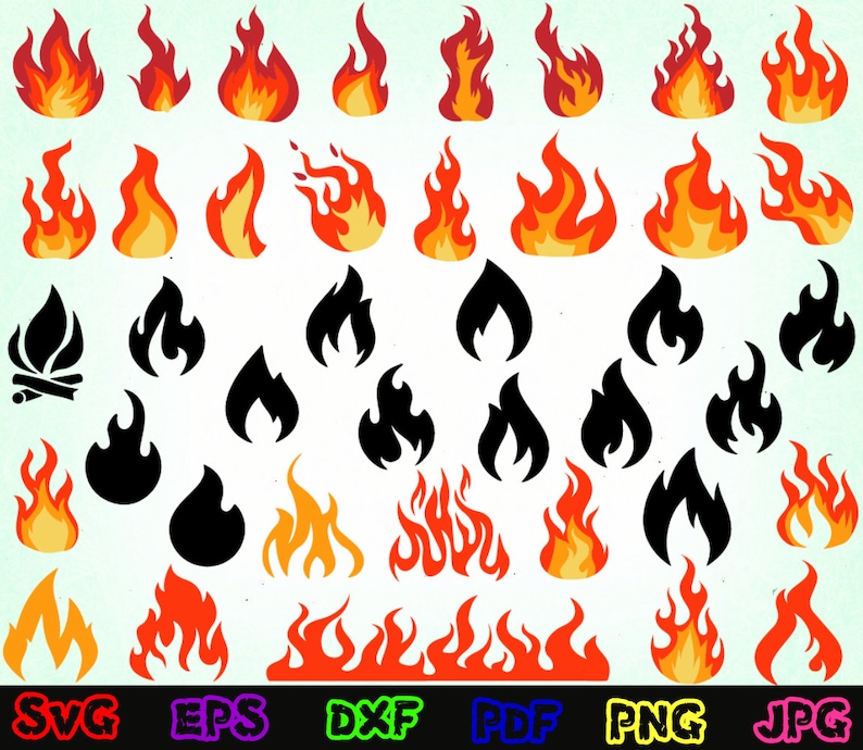 42 Fire Svg - Fire Flames Svg - Flames Svg - Misc Flames Svg - Fire ...