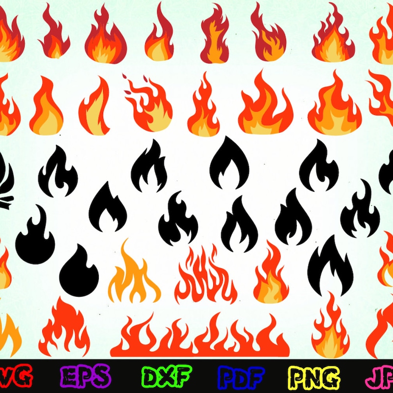 Flame Svg - Etsy