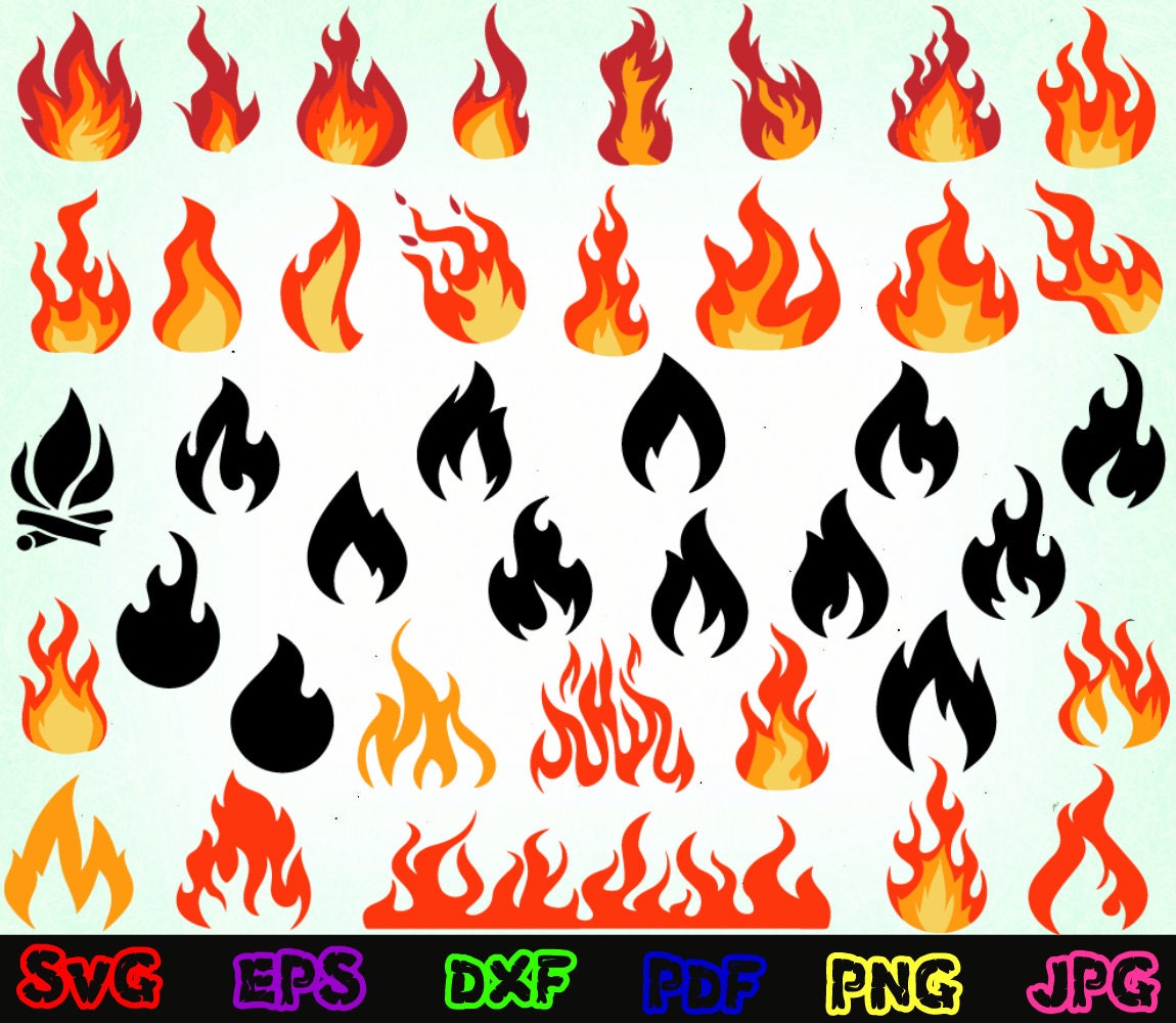 42 Fire Svg Fire Flames Svg Flames Svg Misc Flames Svg - Etsy Canada