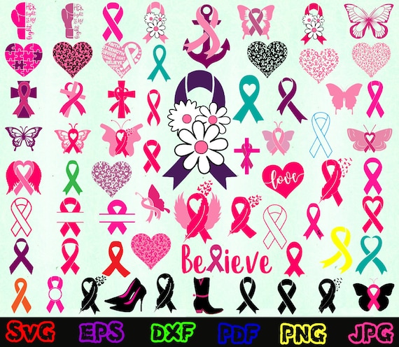 Cancer Ribbon SVG Ribbon SVG Awareness Ribbon SVG Breast - Etsy