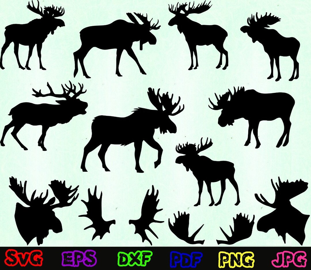 Moose Svg - Forest Svg - Mountain Svg - Moose Silhouette - Moose Cut ...