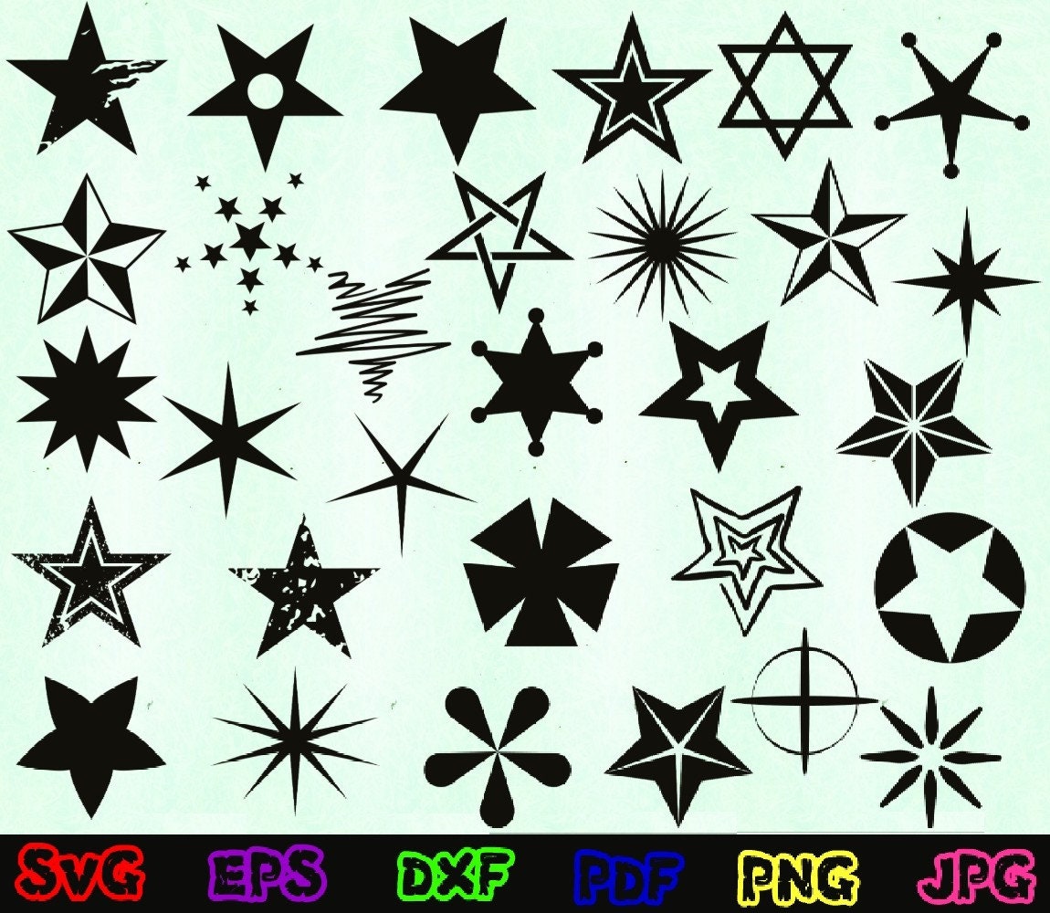 Star Svg Star Silhouette Star Cut Files Star Svg Bundle | Etsy