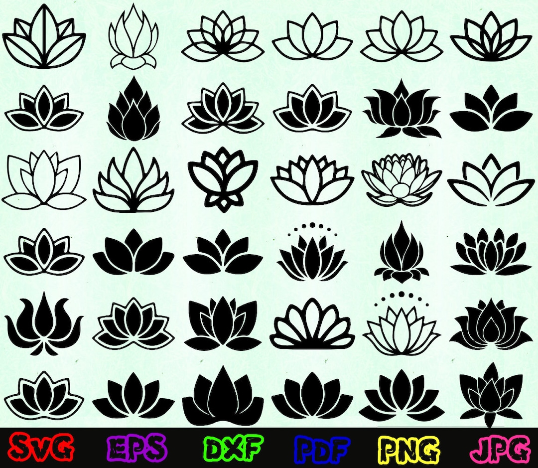 Lotus SVG - Yoga SVG - Lotus Flower SVG - Hinduism Svg - Hindu Om ...
