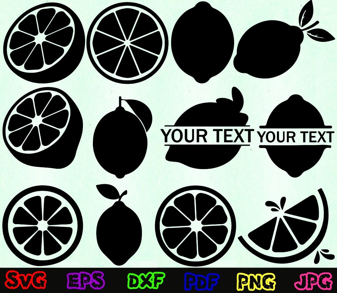 Lemon Svg Lemon Monogram Svg Lemon Silhouette Lemon Cut | Etsy