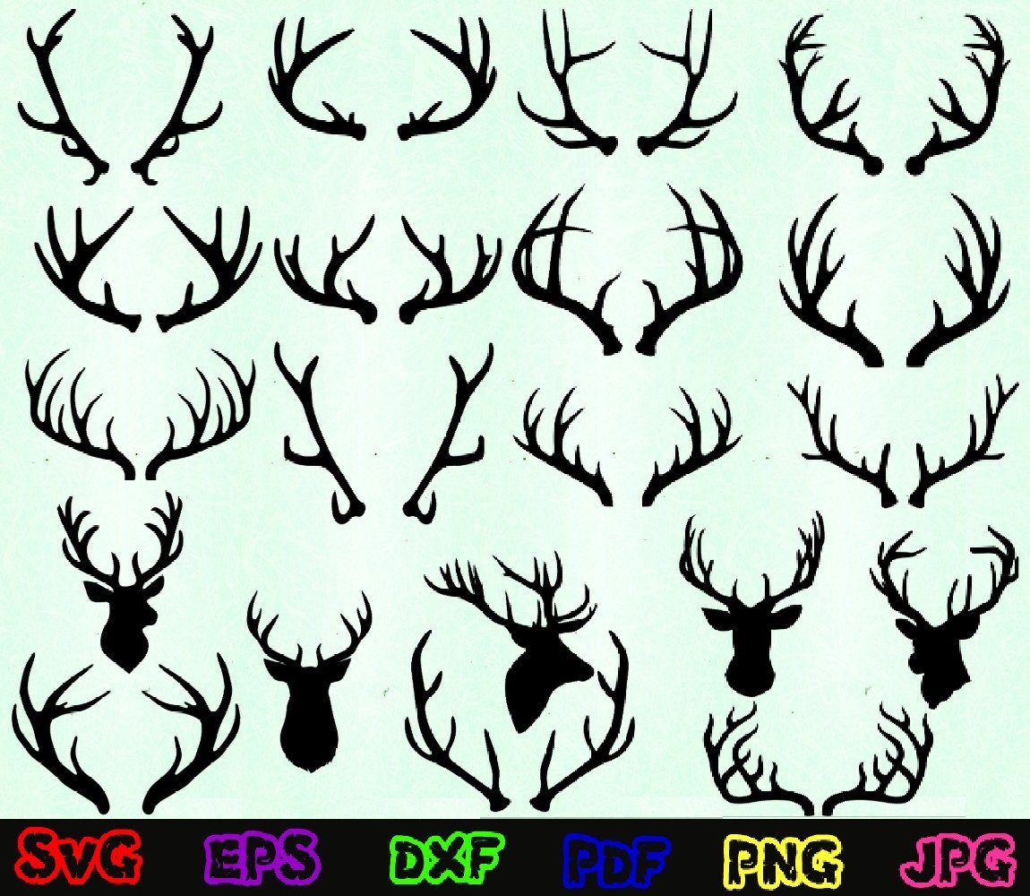Deer Antler Svg - Antler Svg - Deer Antler Silhouette - Deer Antler Cut ...