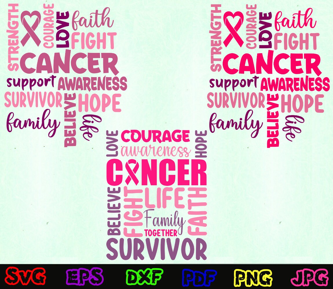 Cancer Design Svg Cancer Cut File Cancer Awareness Svg - Etsy