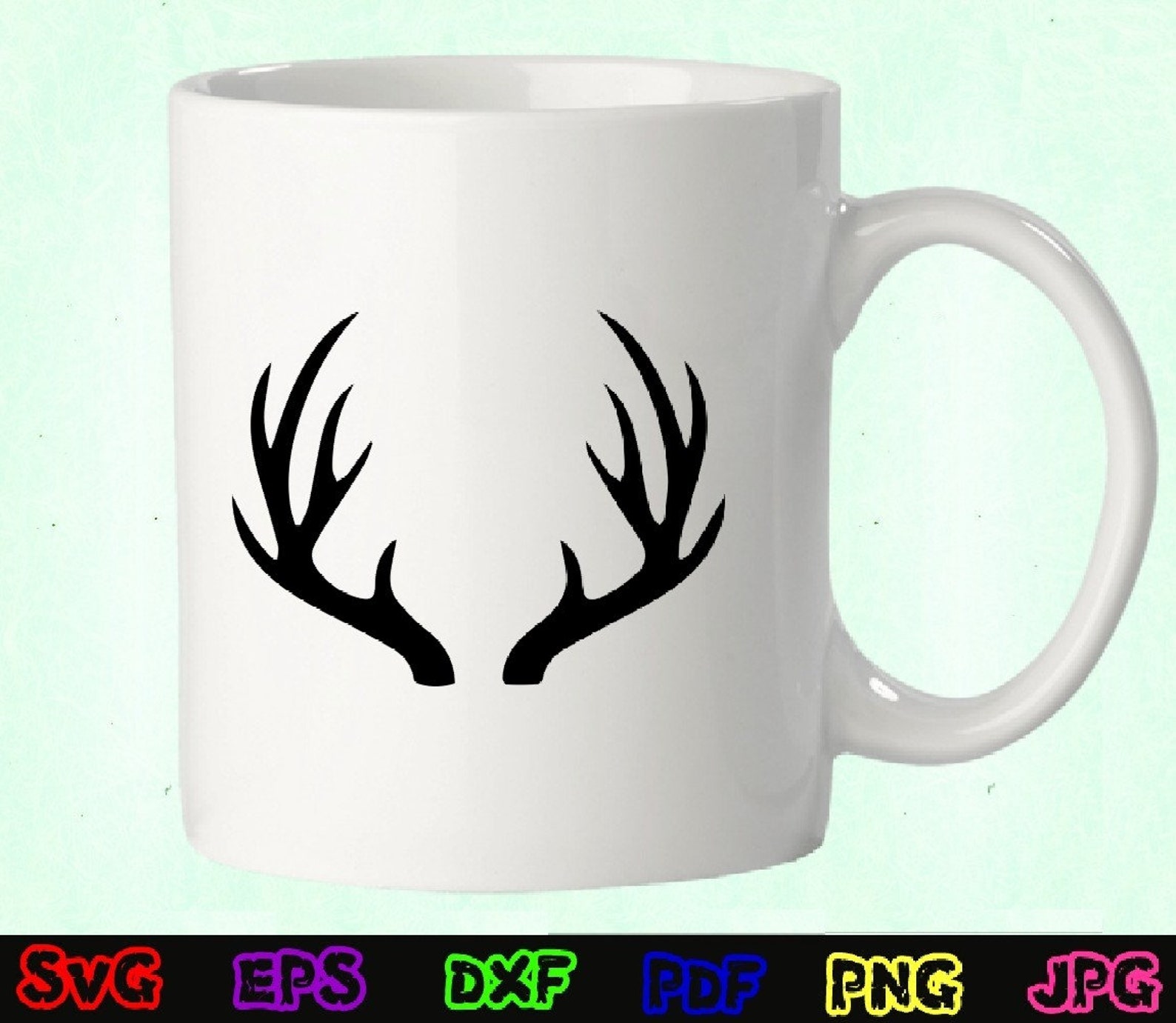 Deer Antler Svg - Antler Svg - Deer Antler Silhouette - Deer Antler Cut ...