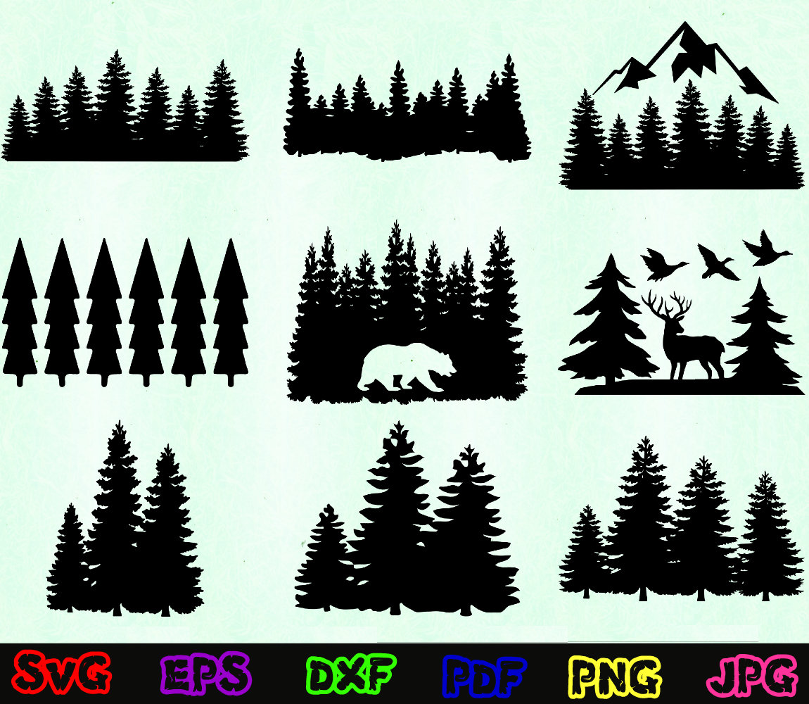 Forest Svg Forest Silhouette Forest Cut Files Forest Svg | Etsy
