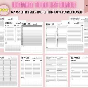 Printable to Do List - to Do List Pages - Daily to Do List - Shopping ...