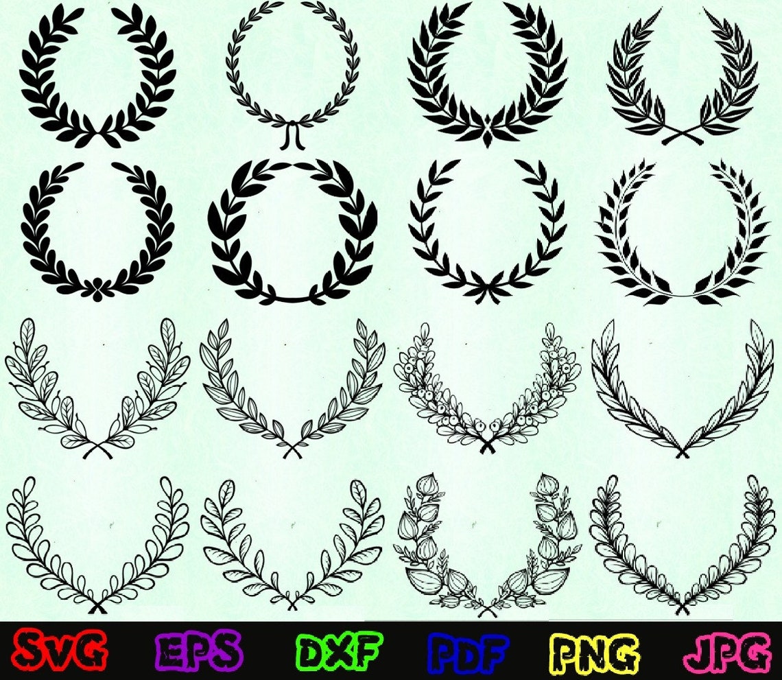 Wreath Svg Files Floral Wreath Svg Laurel Wreath Svg - Etsy