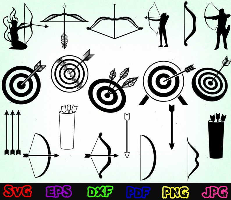 20 Archer Svg - Archer Cut File - Archer Silhouette - Target Svg ...