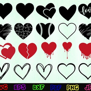 Heart Svg - Heart Silhouette - Heart Cut Files - Heart Svg Bundle ...