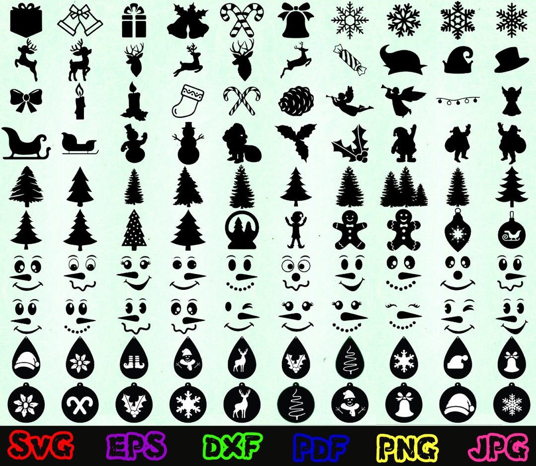 Christmas Elements Svg - Christmas Decor Svg - Christmas Silhouette Svg ...