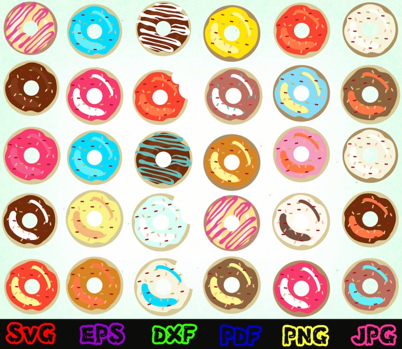 Donut Svg Donut Cut File Donut Clipart Donut Design Svg | Etsy