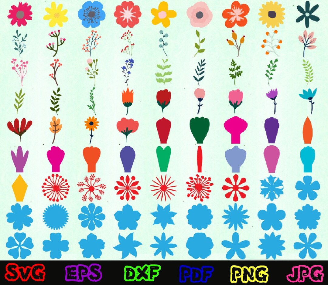Flower Svg - Plant Svg - Flower Cut File - Flower Clipart- Flower ...