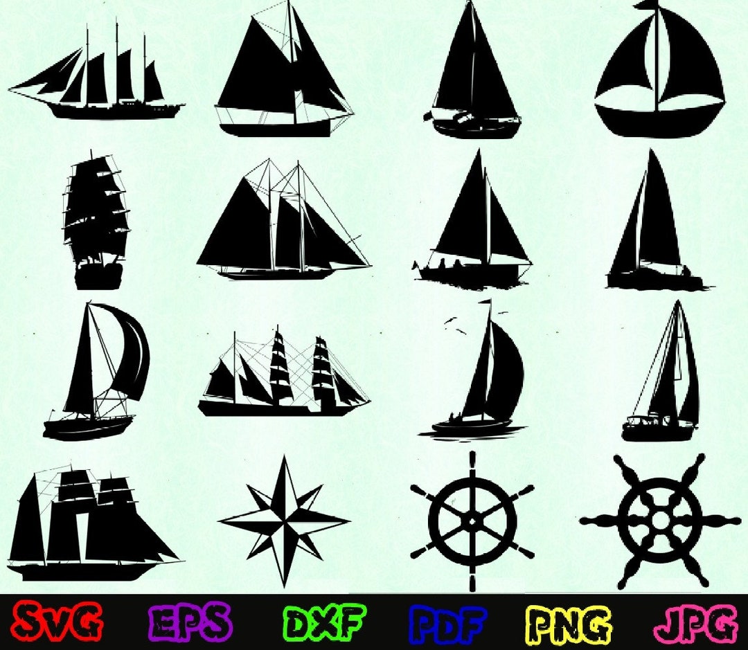 Sailboat Svg - Ship Svg - Nautical Svg - Sailboat Silhouette - Sailboat ...