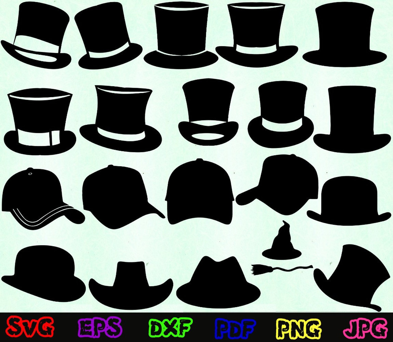 Hat Svg - Gentleman Svg -top Hat Svg - Hat Silhouette - Hat Cut Files ...