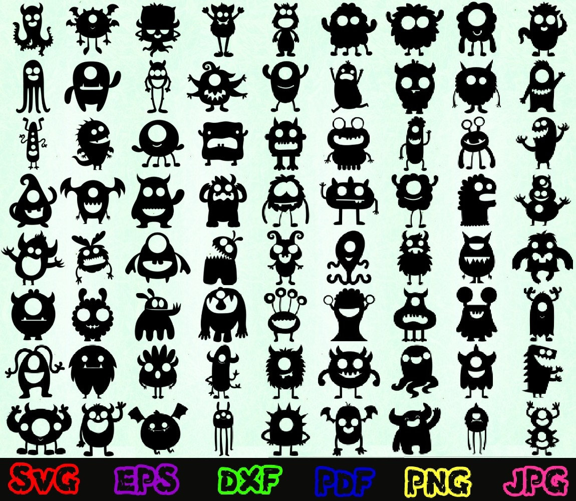 Monster Svg Silly Monster Svg Monster Silhouette Monster - Etsy UK