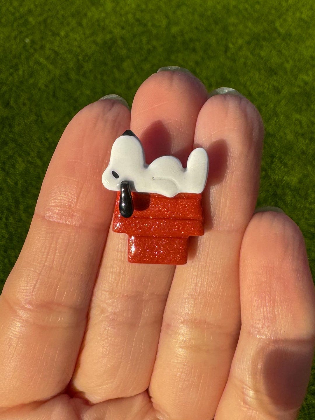 Halloween Snoopy and Sparkly Orange Dog House Magnet | Polymer Clay ...