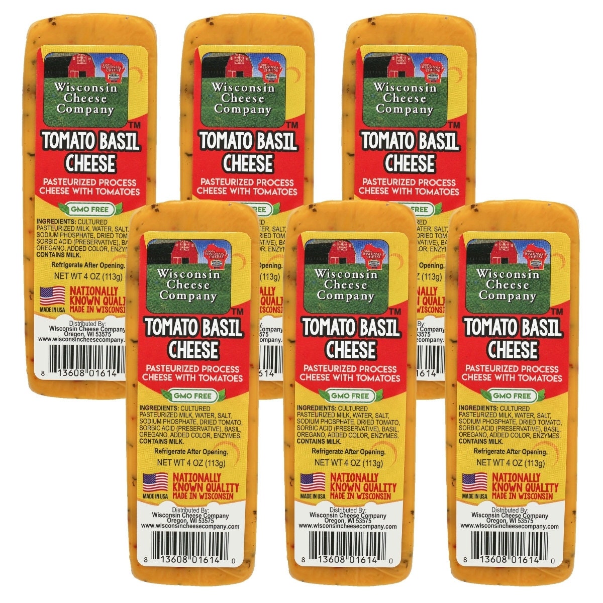 Wisconsin Cheese Company Tomato Basil Cheese Blocks 6-4oz. Great Gift ...