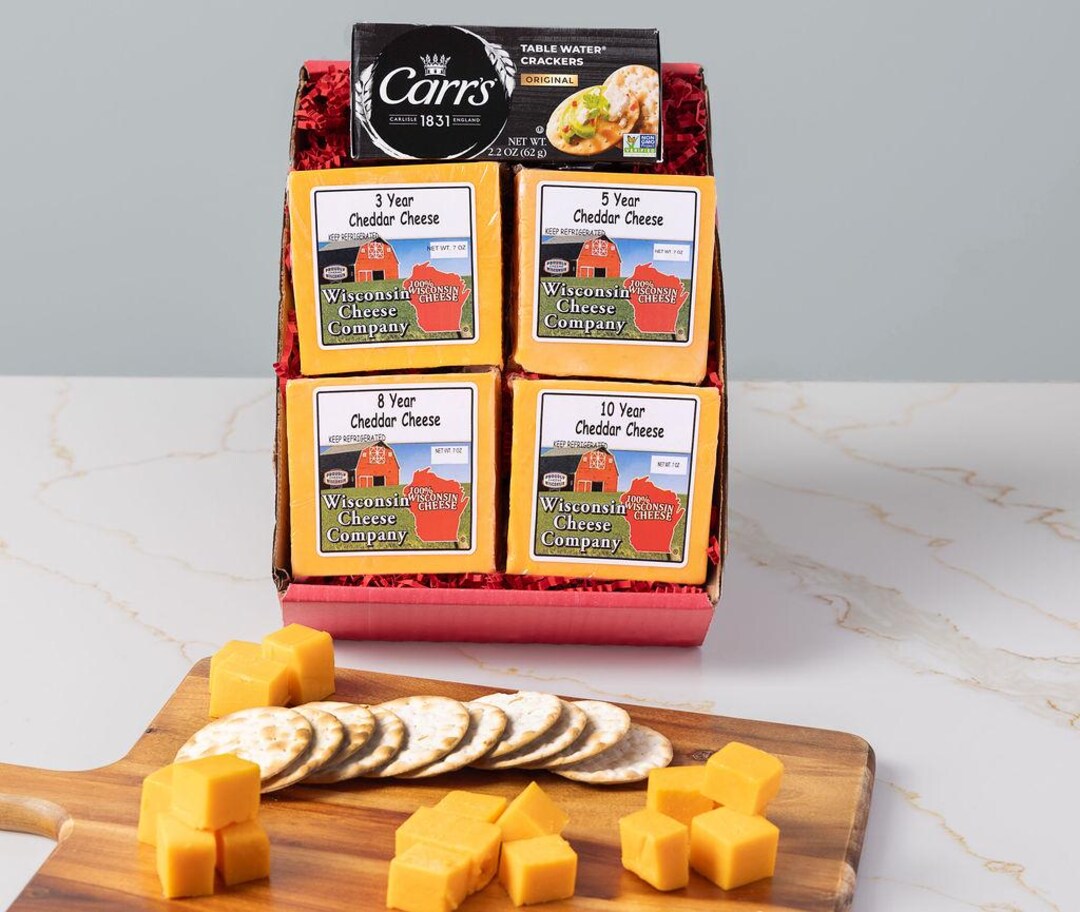 Wisconsin Cheese Classic Elite Aged Cheddar Cheese & Cracker - Etsy