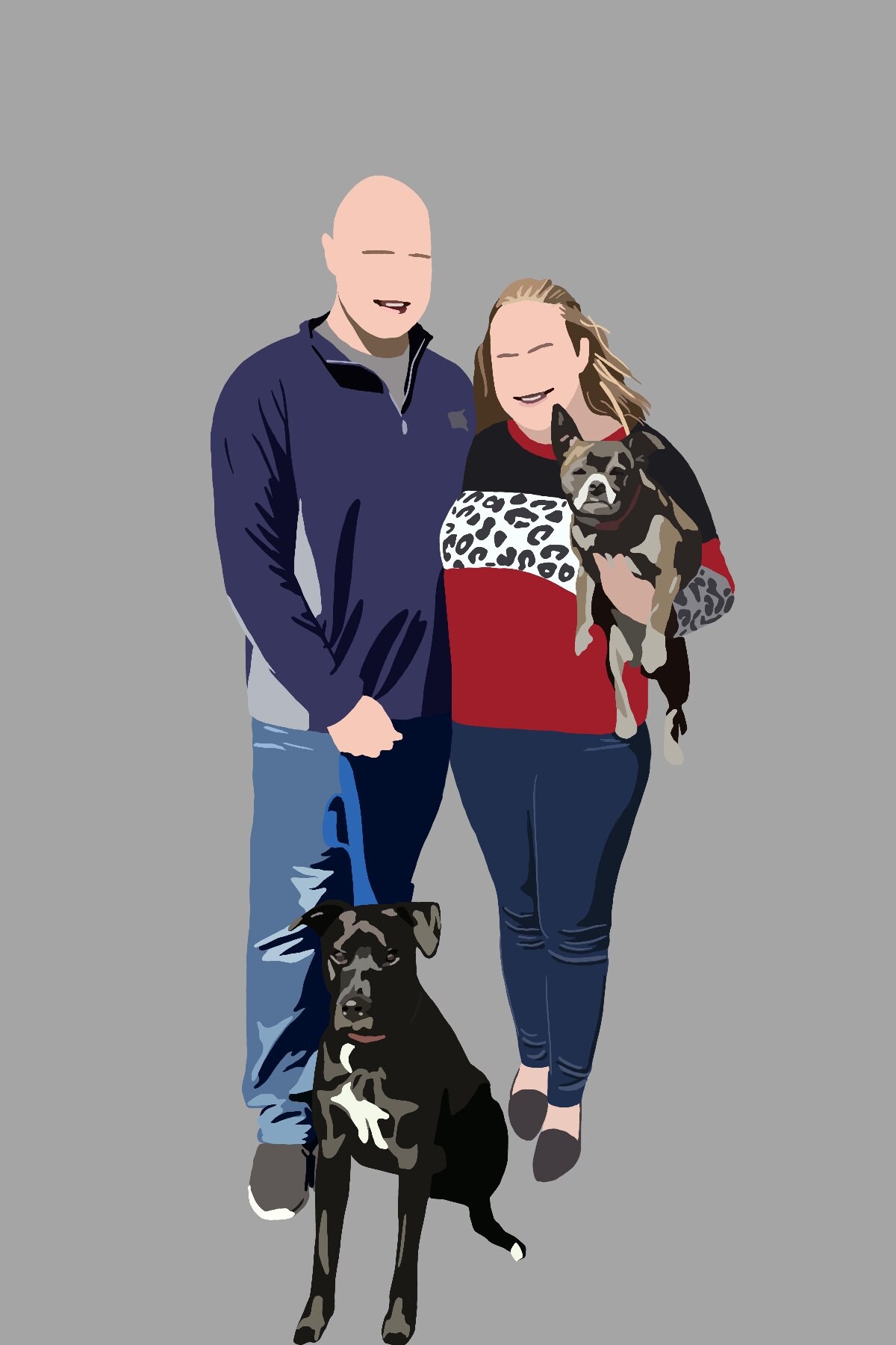 Family Portrait Illustration, Personalized Gift for Christmas ...
