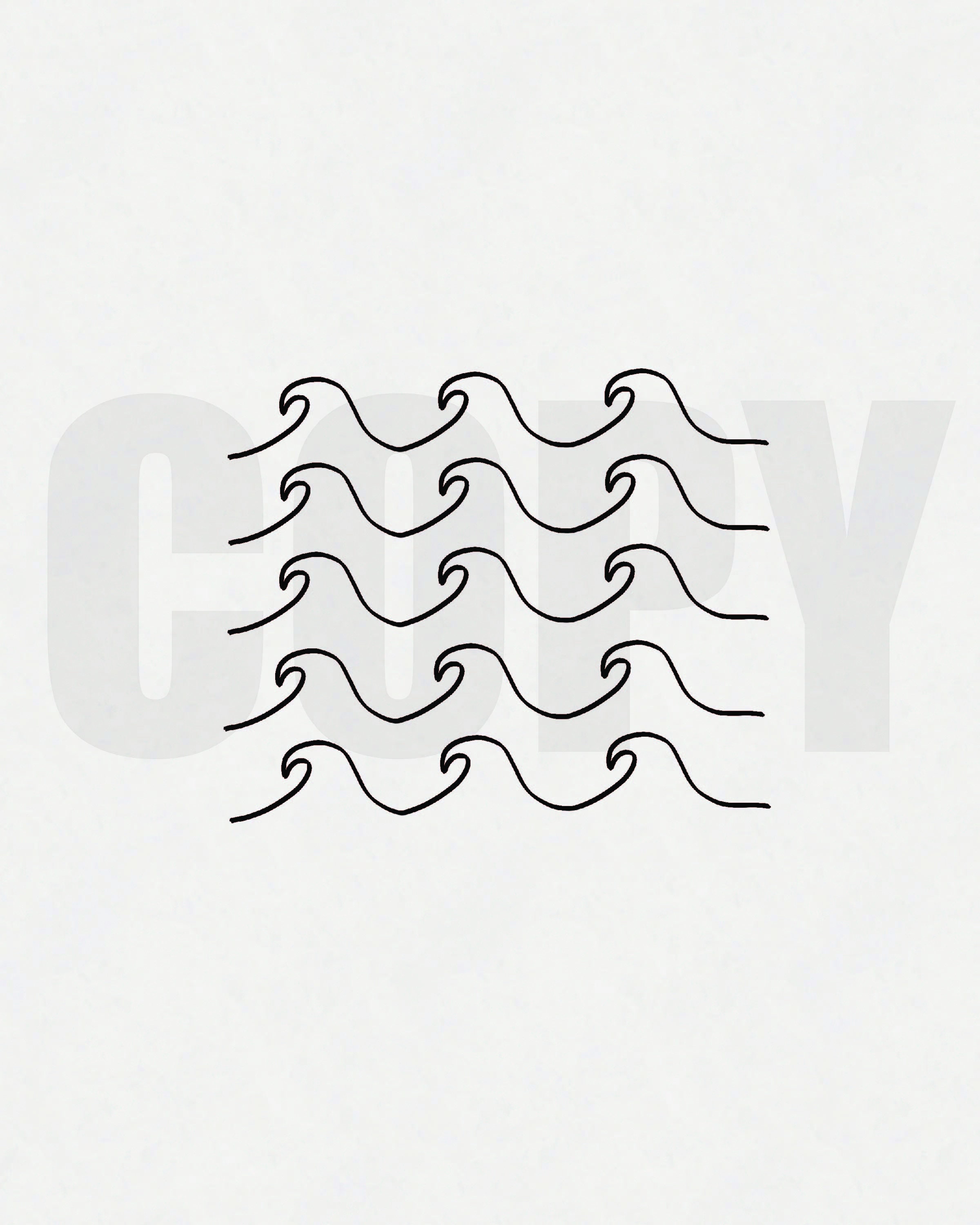 One Line Wave Art, Simple Wave Drawing, Repetitive Wave Art, Instant ...