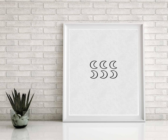Moon Drawing Crescent Moon Line Drawing Simple Moon Art | Etsy
