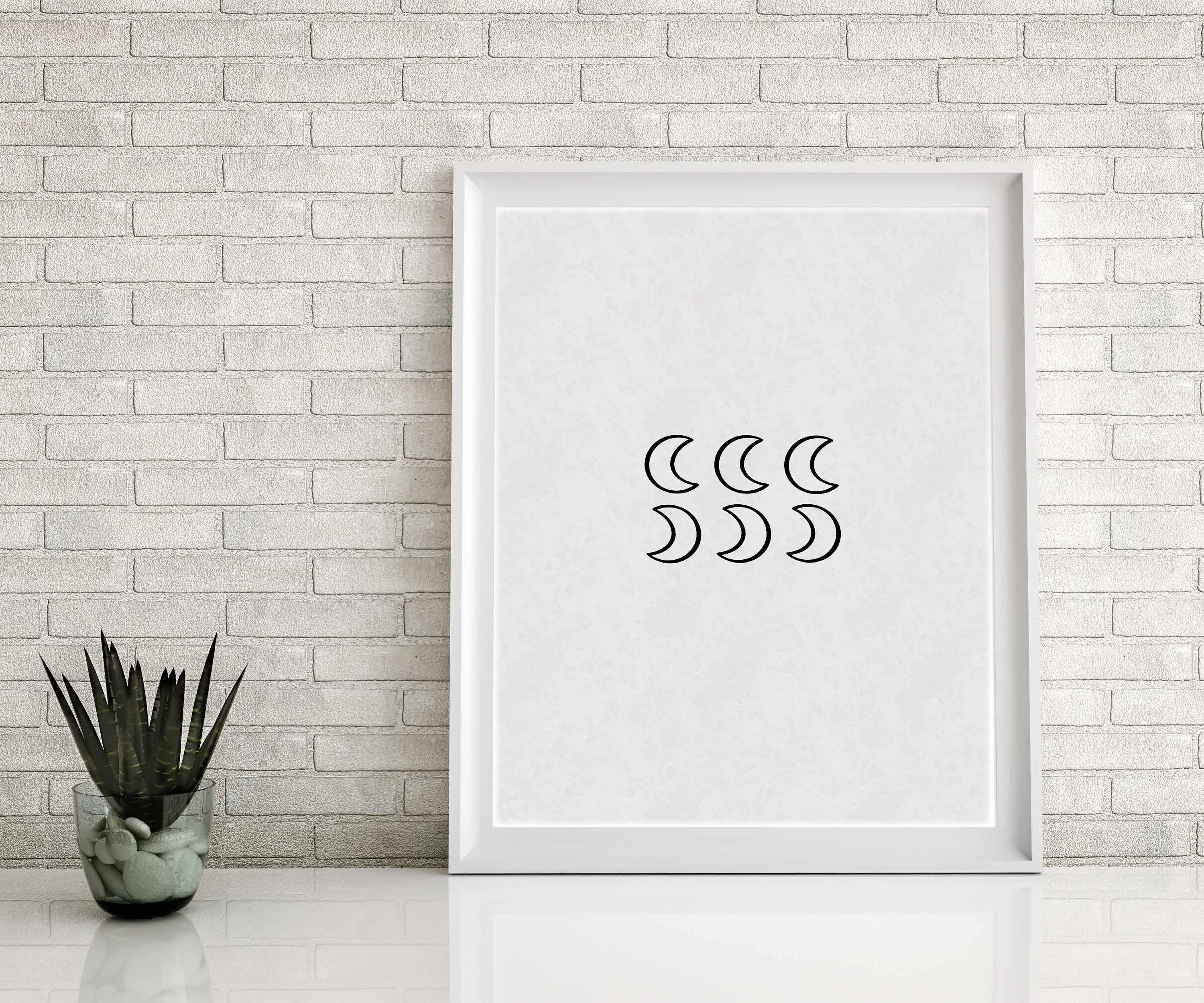Moon Drawing Crescent Moon Line Drawing Simple Moon Art - Etsy