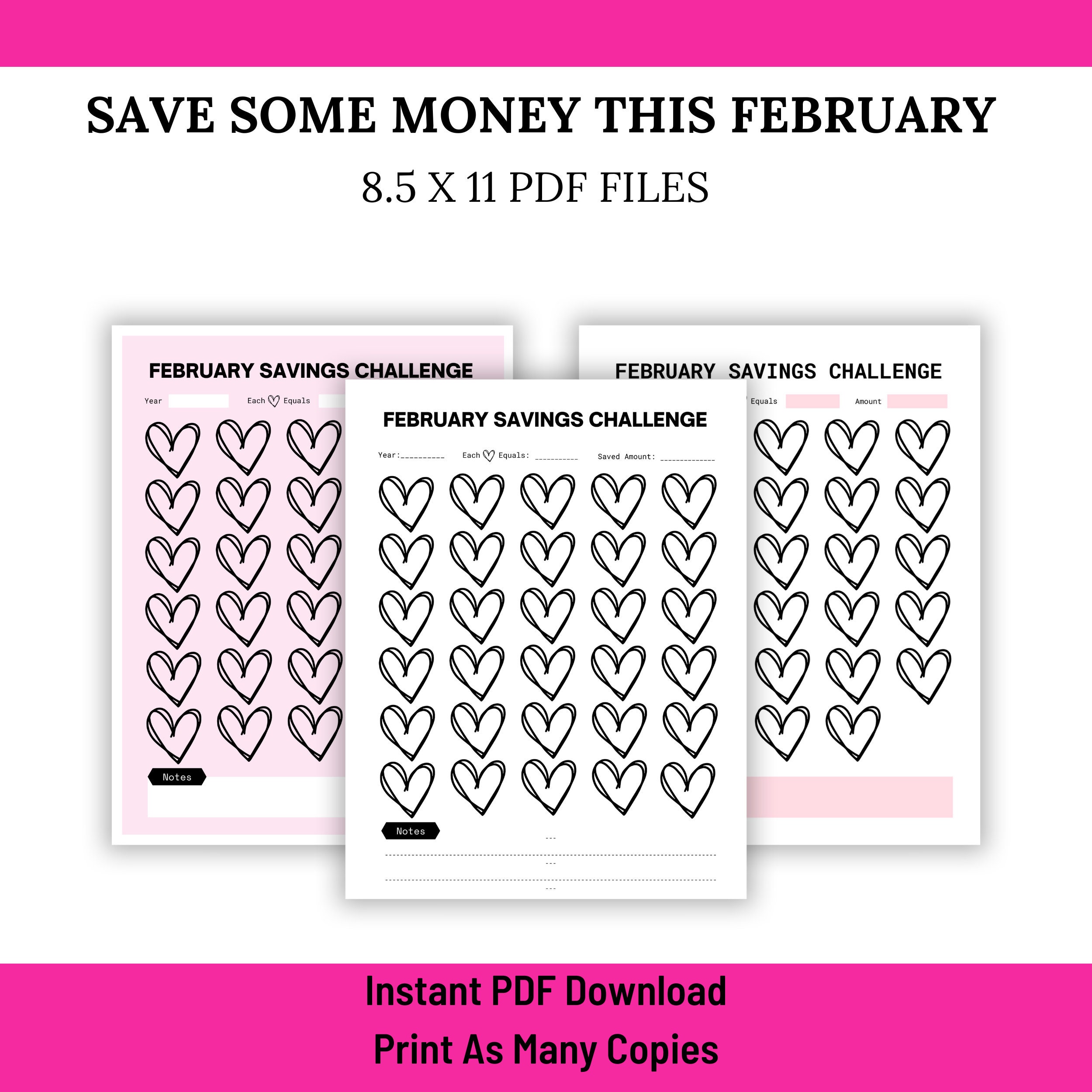 Monthly Savings Challenge Printable, Savings Challenge Printable ...