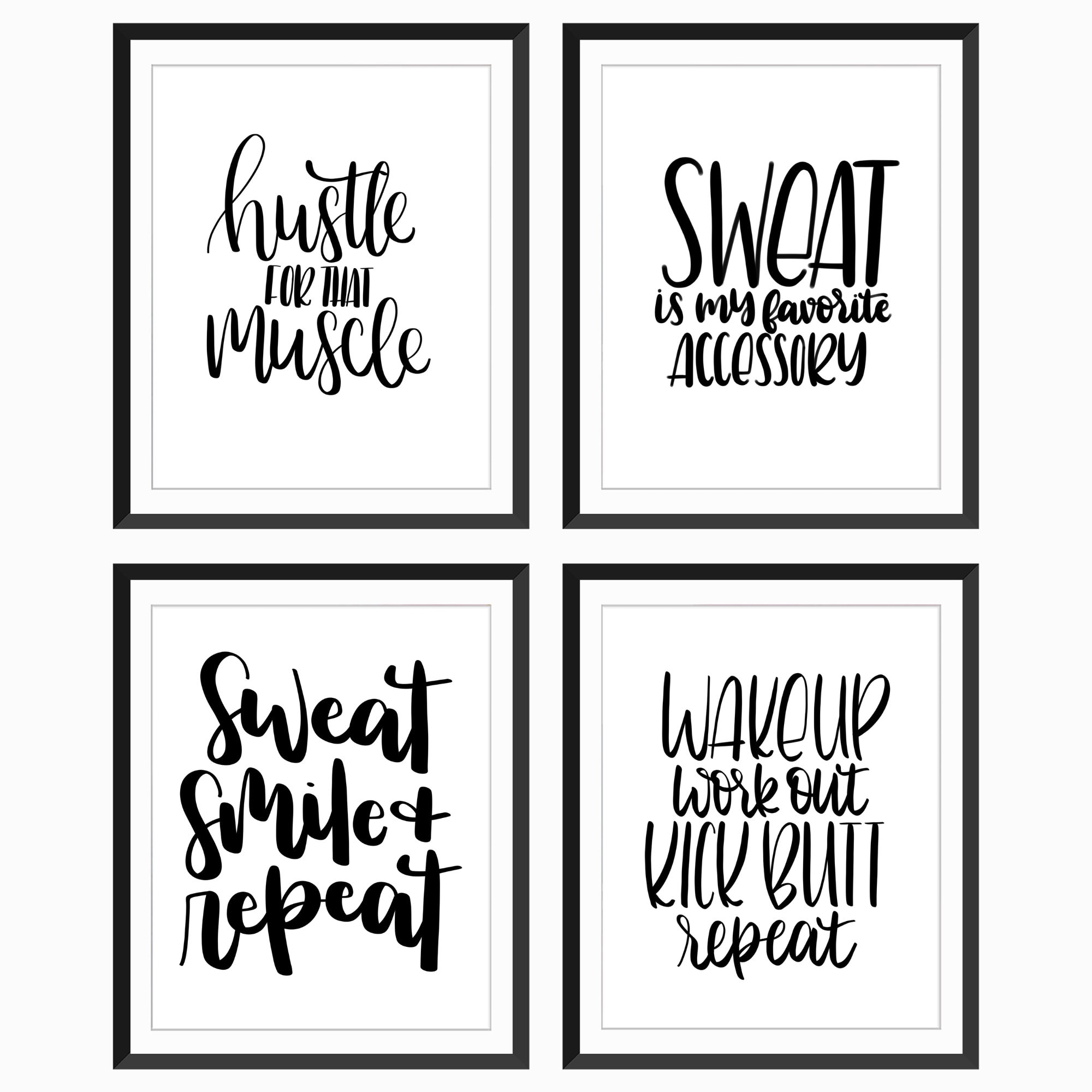 5 Workout Motivational Quote Bundle, Workout Motivational Quotes ...