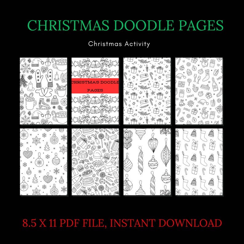 Christmas Dooling Coloring Page, Doodle Coloring, Doodle Christmas ...