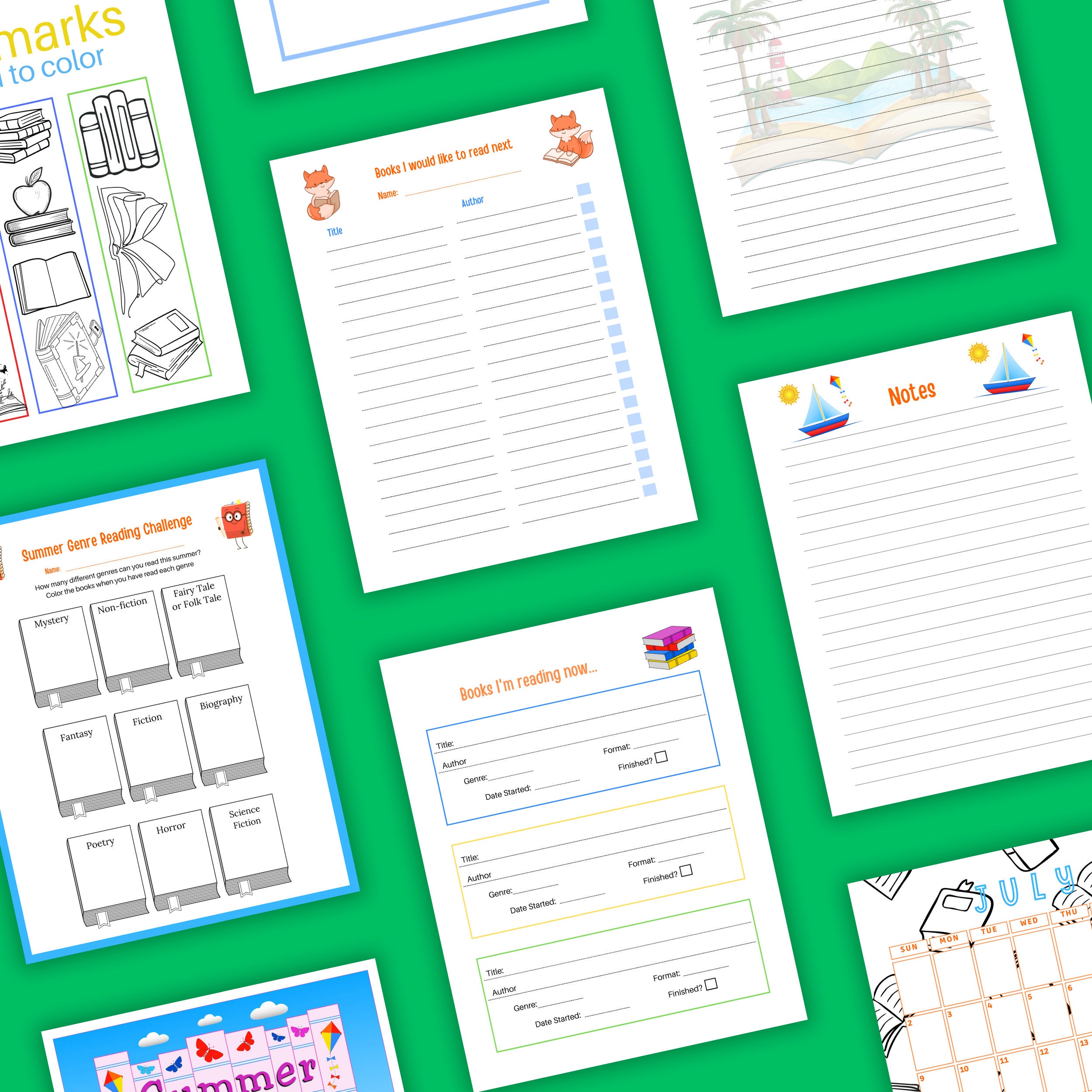 Summer Reading Journal Printable summer Reading Activity - Etsy