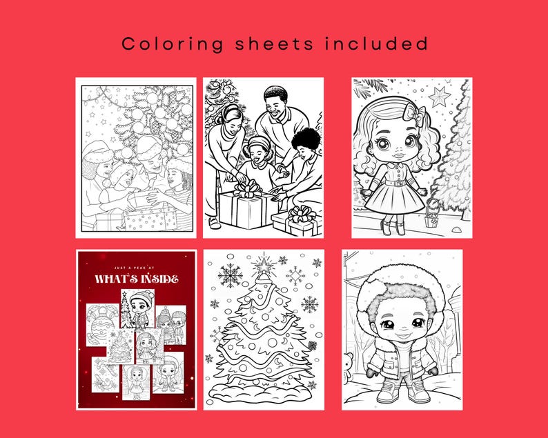 African American Kids Christmas Coloring Pages, Christmas Coloring Book ...