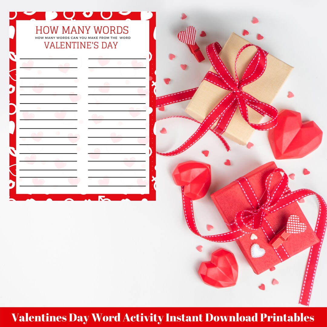 How Many Words Can You Make, Word Games, Valentines Day Word Activity ...