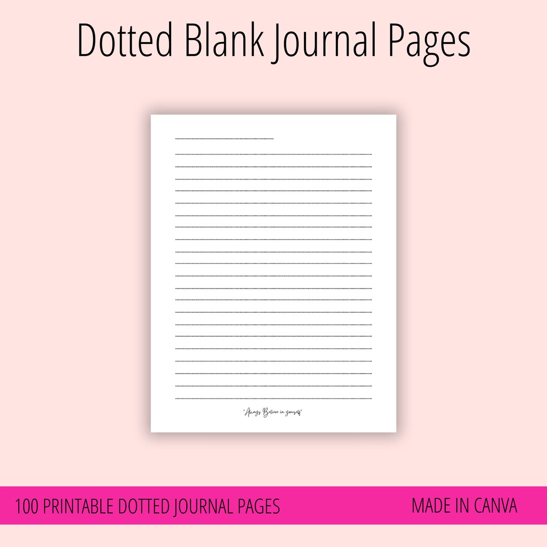 100 Journal Pages Printable| Printable Dotted Page| Lined Notes ...