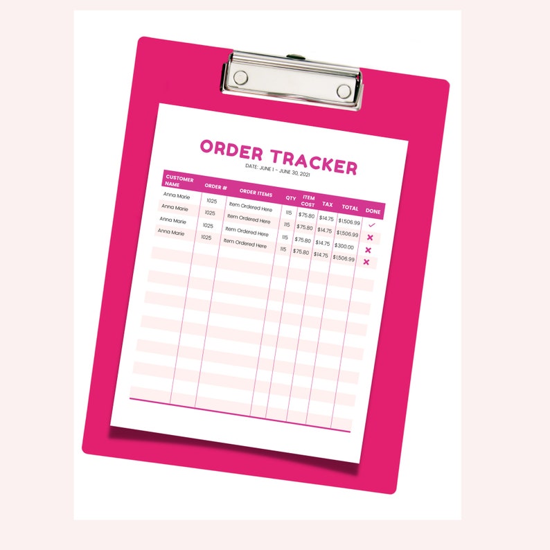 Order Tracker Template Editable, Canva Order Formtemplate, Order ...