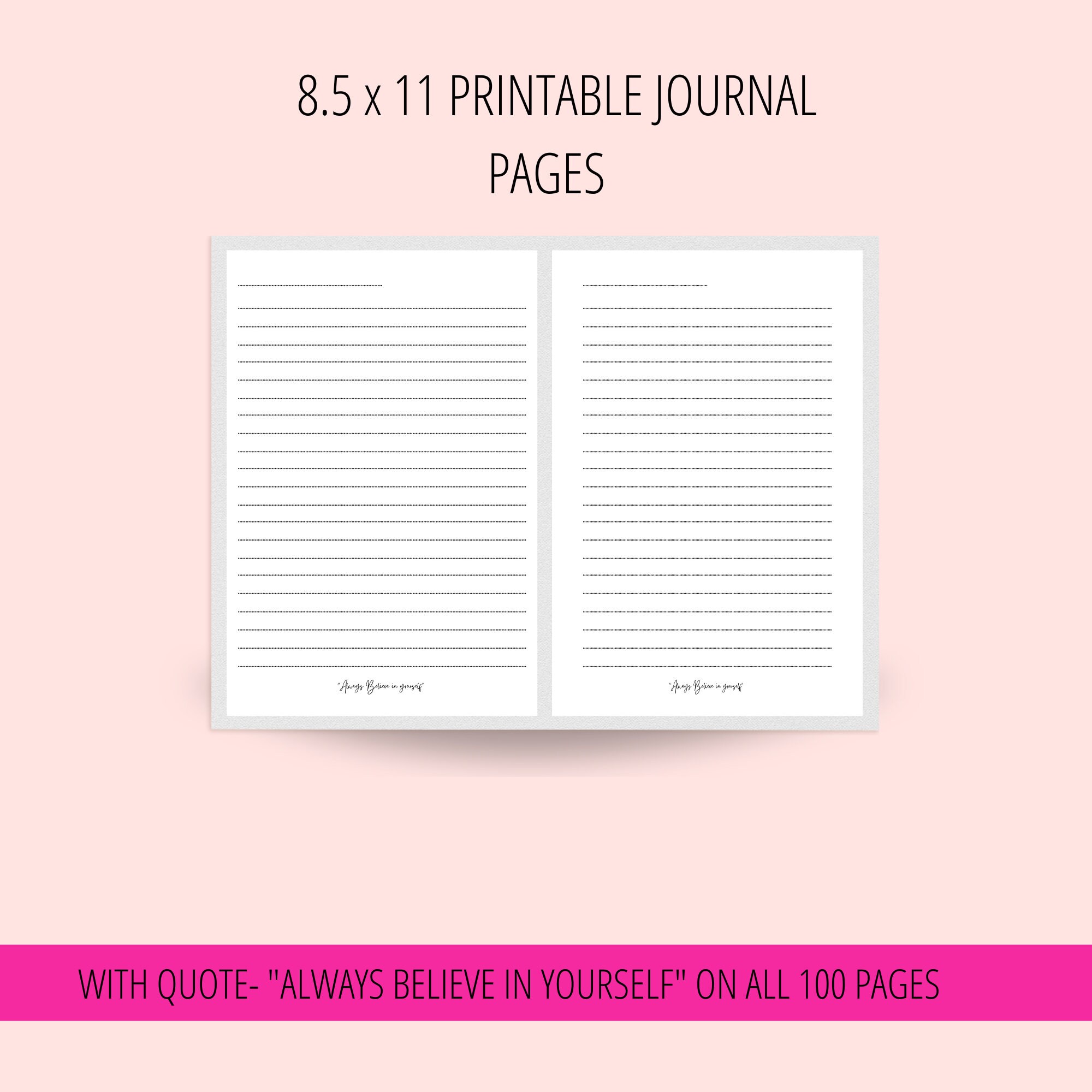 100 Journal Pages Printable| Printable Dotted Page| Lined Notes ...