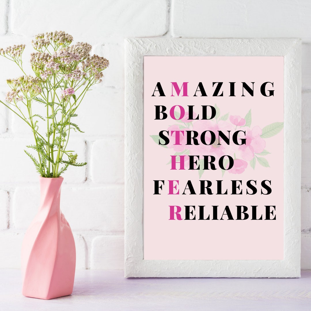 Mothers Day Wall Art Mothers Day Wall Art Printable Mom Acronym