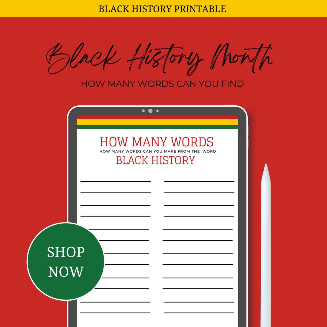 How Many Words Can You Make, Word Games, Word Activities, Black History ...