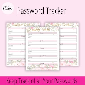 Password Tracker,password Tracker Printable, Password Tracker Book ...