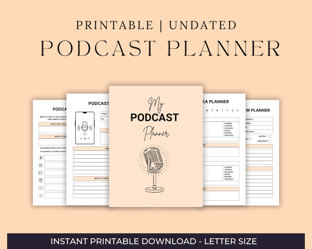 Ultimate Podcast Planner, Printable PDF, Digital Download, Podcast ...