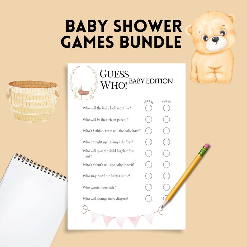 A New Chapter Baby Shower Game Bundle| Set of 20 Printable Games| Baby ...