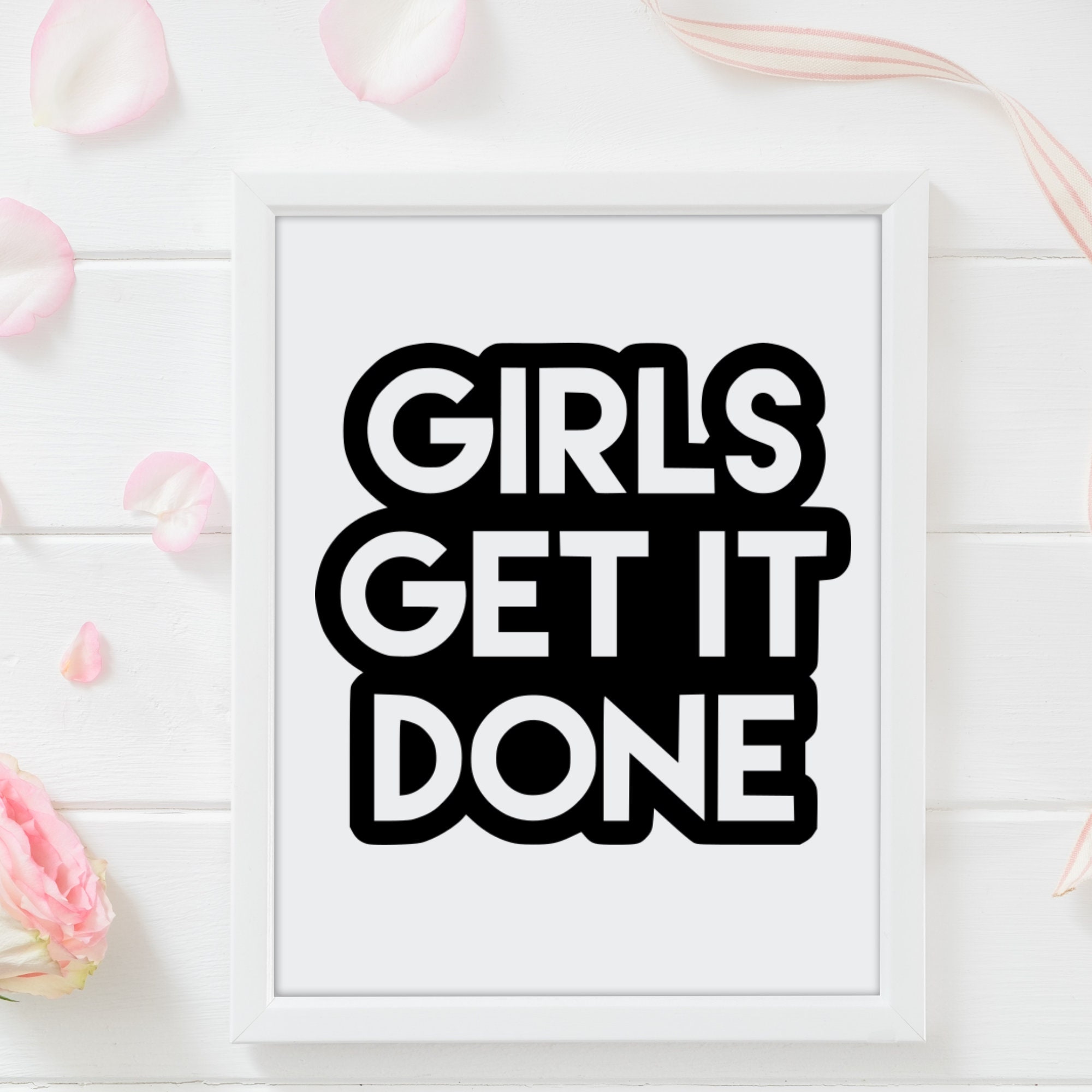 Motivational Wall Art, Girls Get It Done, Motivational Wall Decor,girl ...