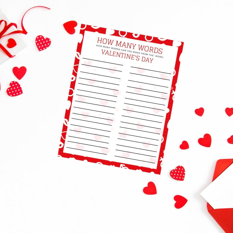 How Many Words Can You Make, Word Games, Valentines Day Word Activity ...